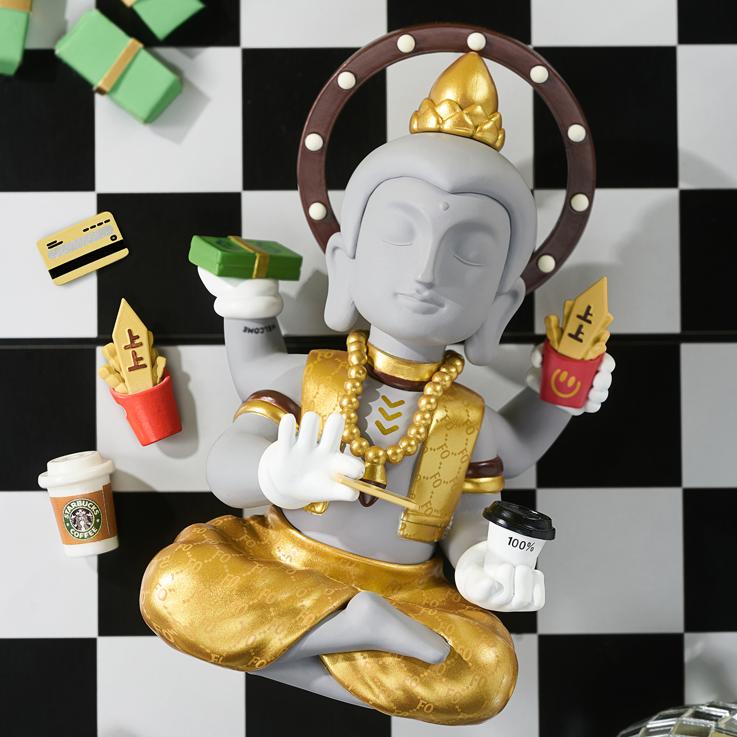 【ข้อเสนอสปอต】Amitofo Swipe My Card ขนาด 120% พระพุทธรูปจำลอง Special ...