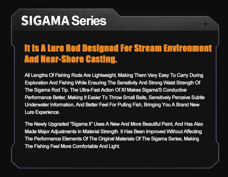 SIGAMA2 Perch Rod Ultralight Carbon Rods MF Action Spinning Casting ...