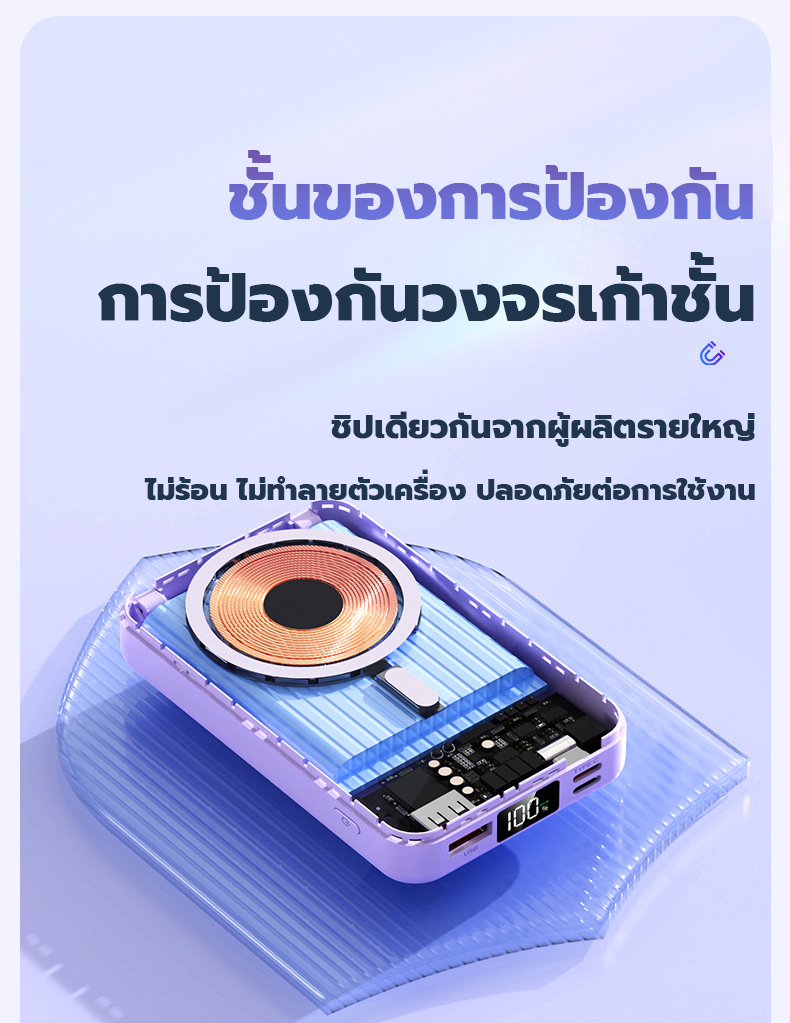 [รับประกัน 10 ปี] ELOOP Powerbankไร้สาย 30,000mAh 35W ชาร์จเร็ว พาวเวอแบงค์ มีสายในตัว หน้าจอ ...