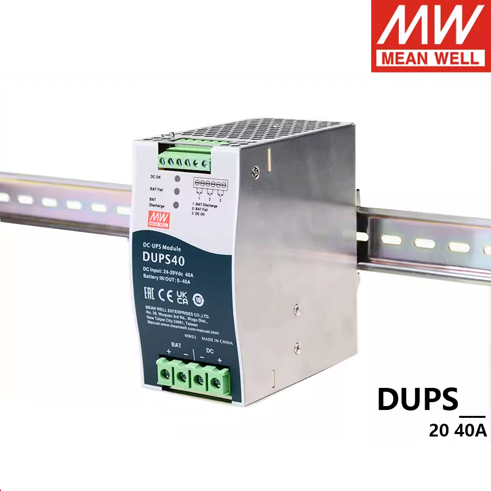 ใหม่ MEAN WELL DUPS20 DUPS40 24V 20A DIN Rail ประเภทอย่างต่อเนื่อง DC ...