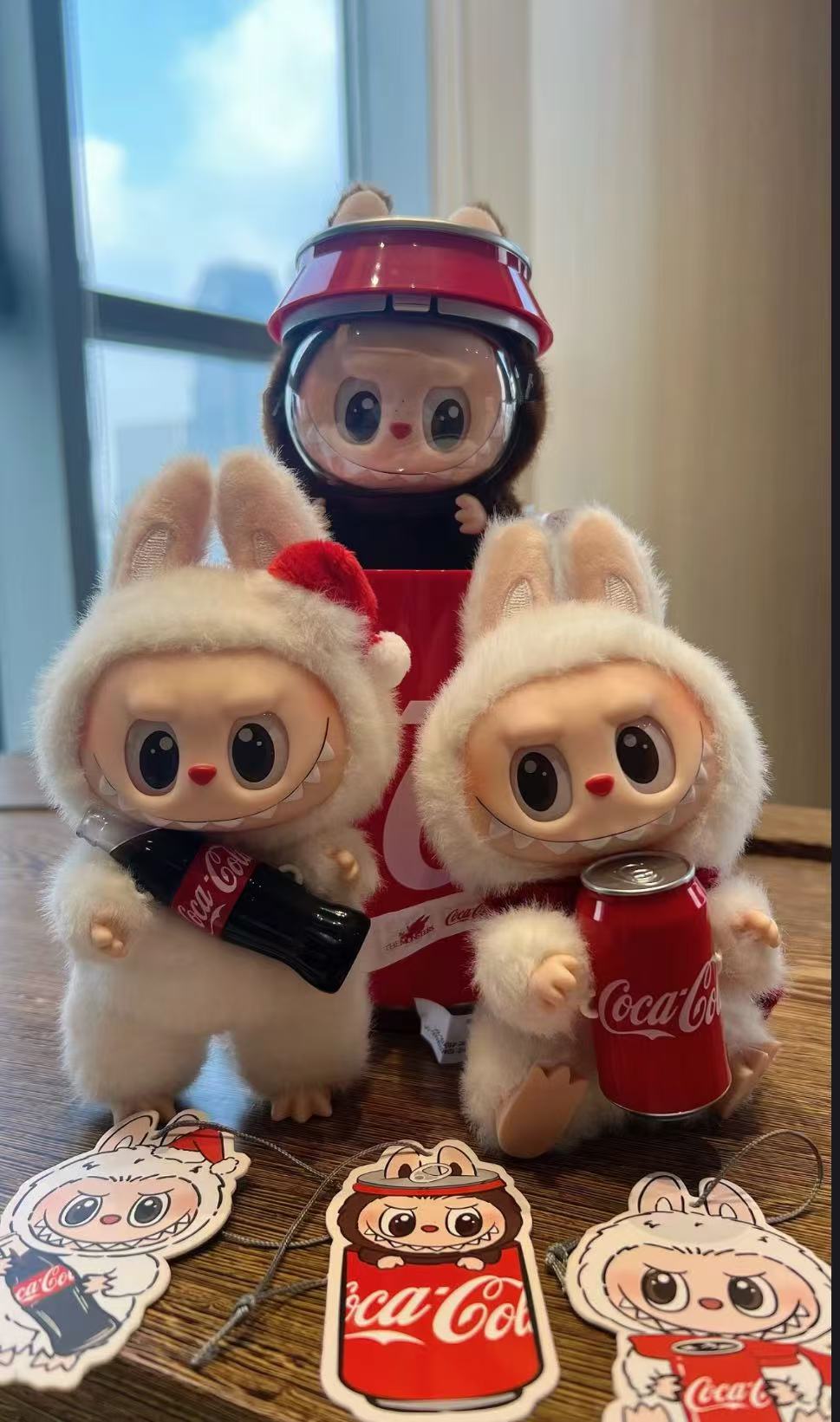 Popmart labu Coca-Cola Series ตุ๊กตาไวนิลของเล่นตุ๊กตารูปของขวัญจี้ ...