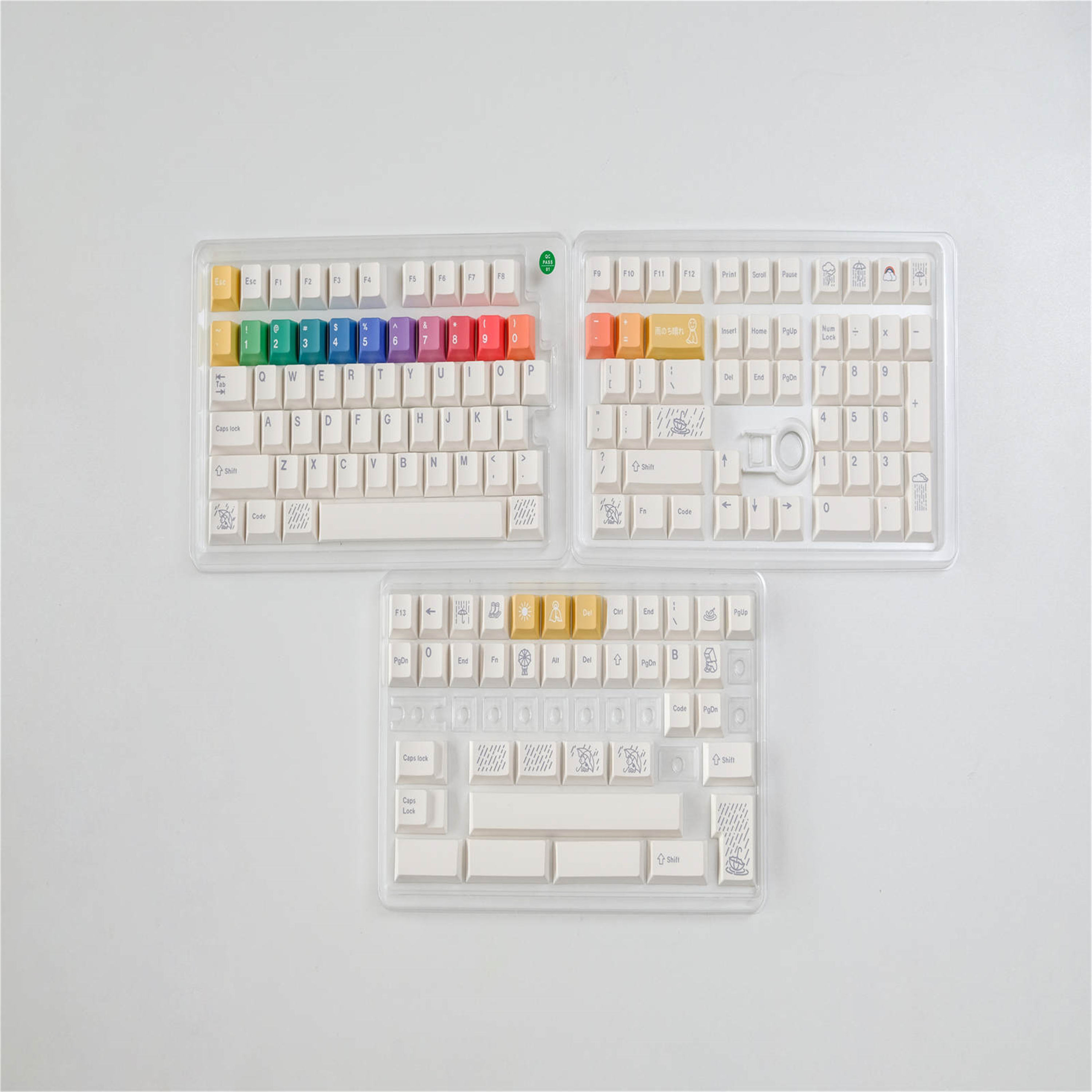 Gmk After Rain Keycaps 147 คีย์ PBT วัสดุโปรไฟล์เชอร์รี่ Keycaps DYE ...