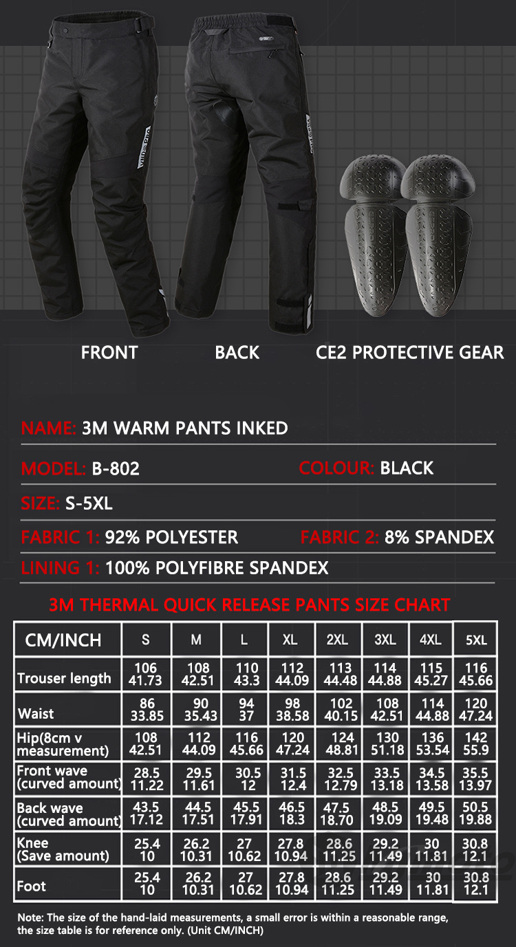 Vnd ฤดูหนาวอุ่นกางเกงรถจักรยานยนต์ Windproof Quick Disassembly Quick ...