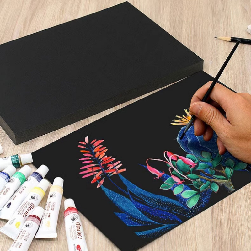 MW ชุดการ์ดอวยพรสีดำ A4 5/10 ชิ้น เหมาะสำหรับปากกาเมจิกอะคริลิกและปากกา ...