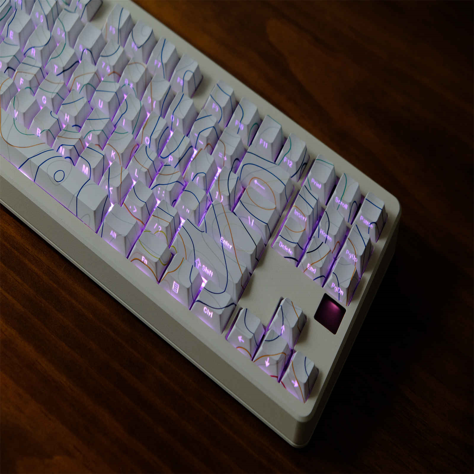 Multicolor Contours เกียร์แสงด้านข้าง Keycap 136 คีย์ PBT วัสดุโปรไฟล์ ...