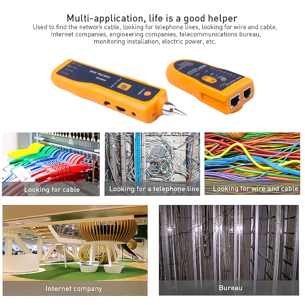 🚚ท้องถิ่น🚚 RJ11 RJ45 Cat5 Cat6 โทรศัพท์ติดตามสายไฟ Tracer Toner ...