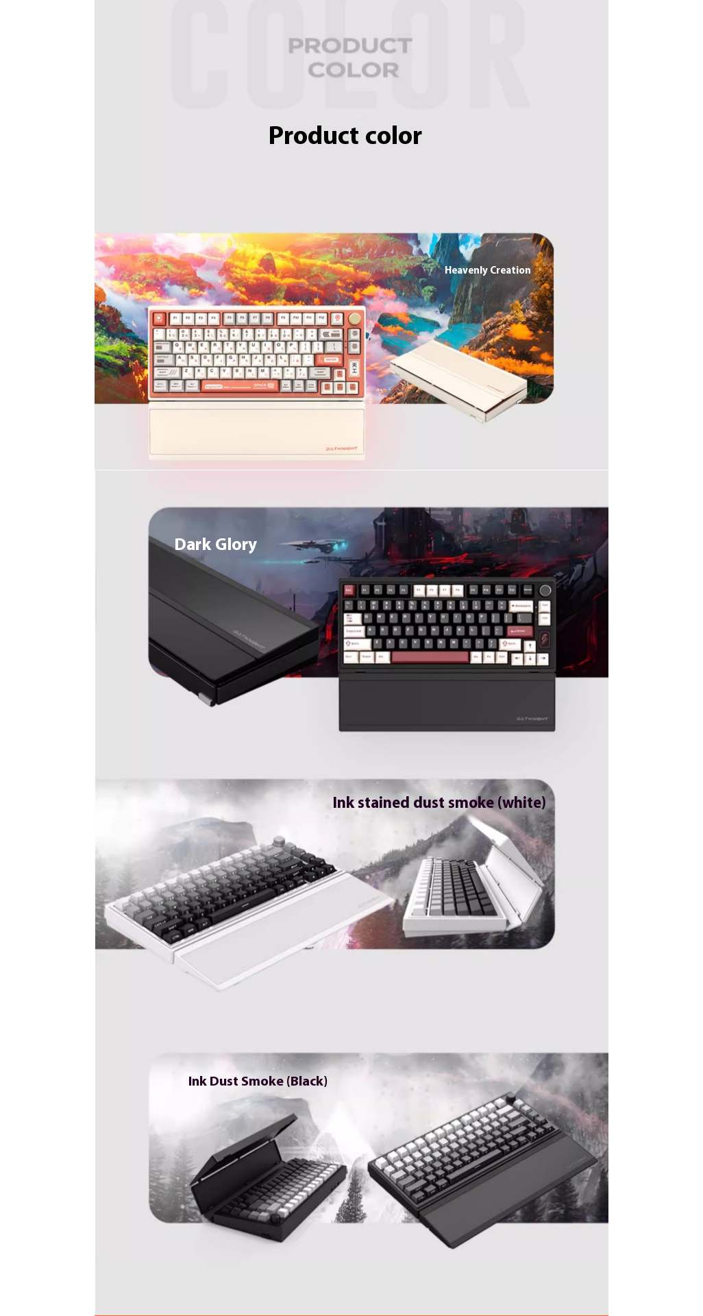 Batknight BK75 BK75 คีย์บอร์ดไร้สาย 75% Hot swappable RGB GASKET ...