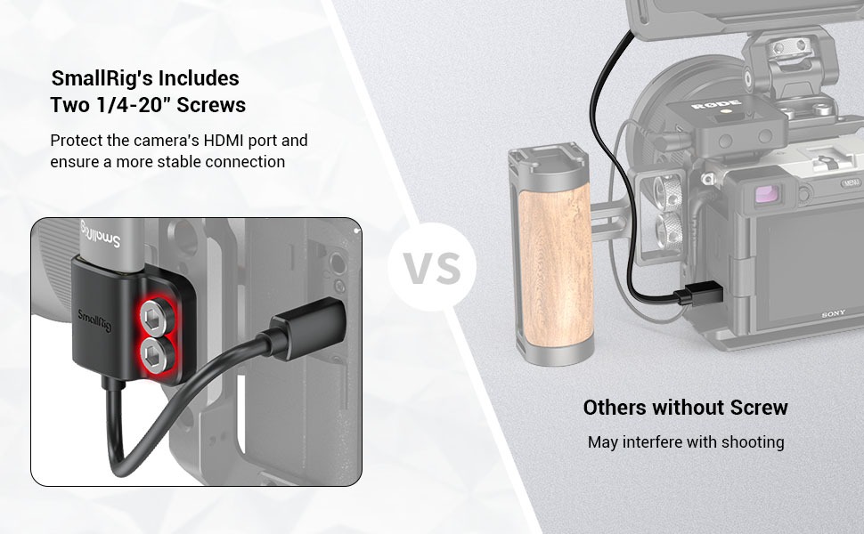 SmallRig Universal Camera Ultra Slim 4K HDMI Adapter Cable (D to A ...