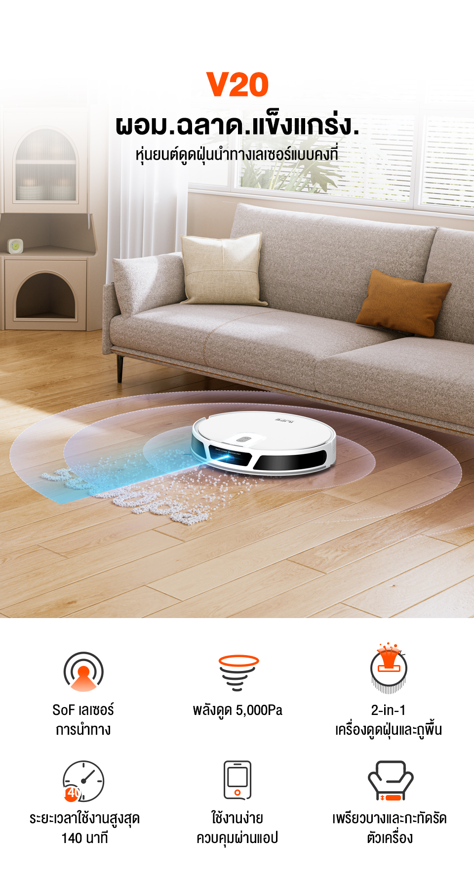 【เปิดตัวผลิตภัณฑ์ใหม่】ILIFE V20 Robot Vacuum Cleaner ระบบนำทางด้วย ...