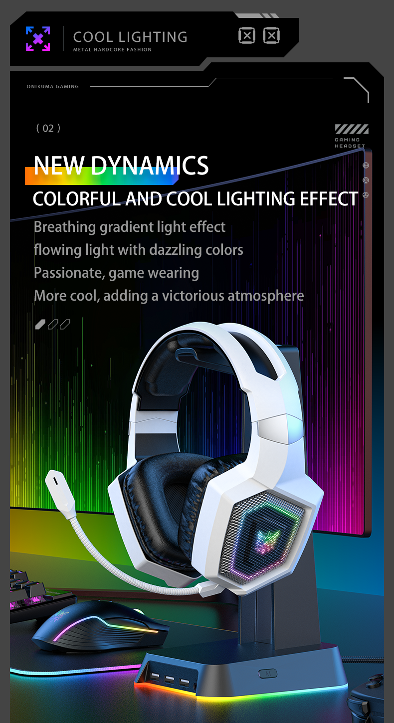 Onikuma GT806 Wireless Three Mode E-Sports Gaming Headset ไมโครโฟนแบบ ...