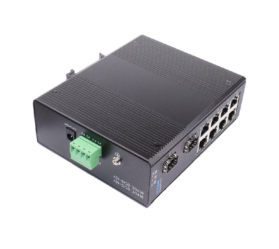 Jt-com เกรดอุตสาหกรรม 1000Mbps Gigabit 2 sfp 8 RJ45 Network switch Home ...