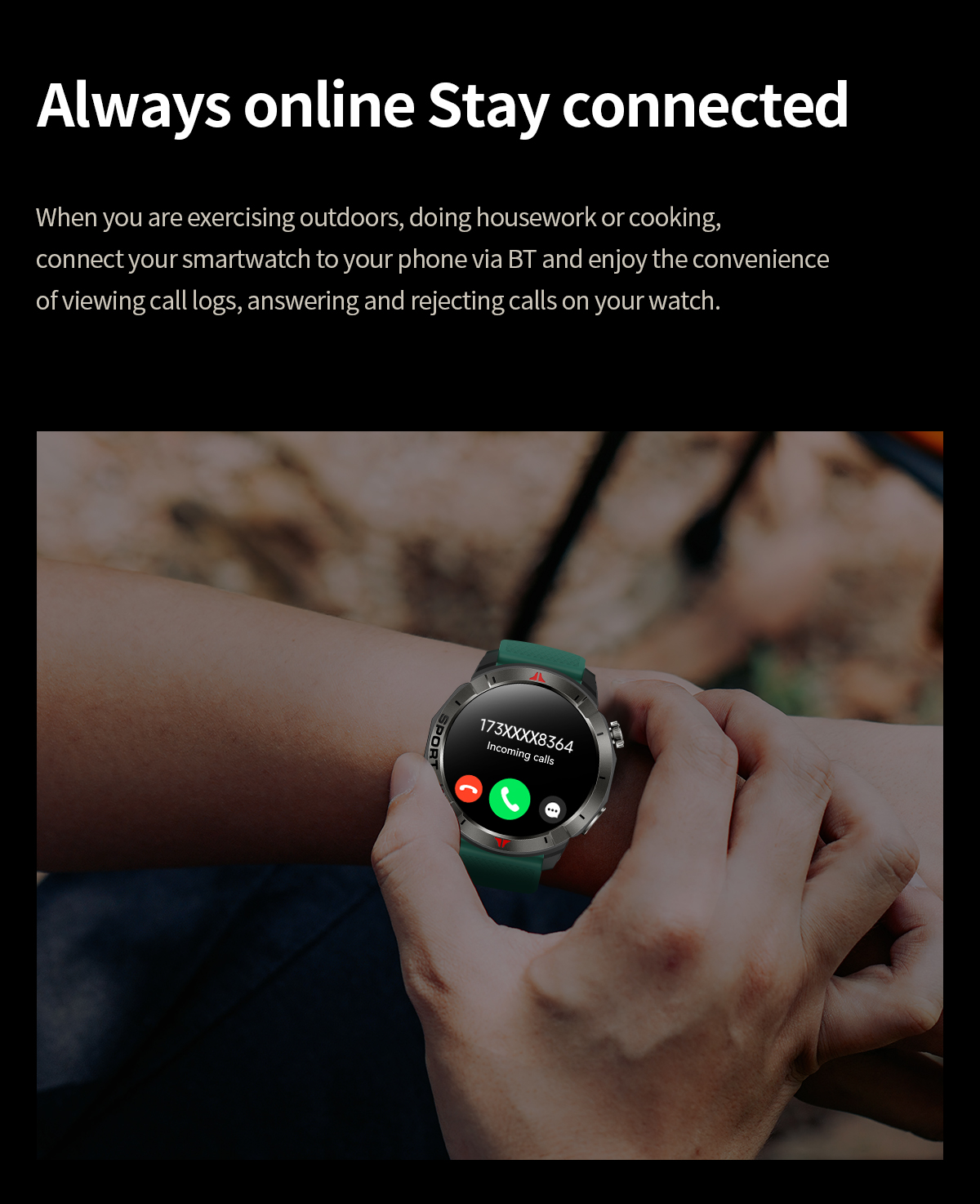 Aolon NAVI R4 สมาร์ทวอทช์ 1.43 "หน้าจอ AMOLED GPS Smartwatch พร้อมการ ...