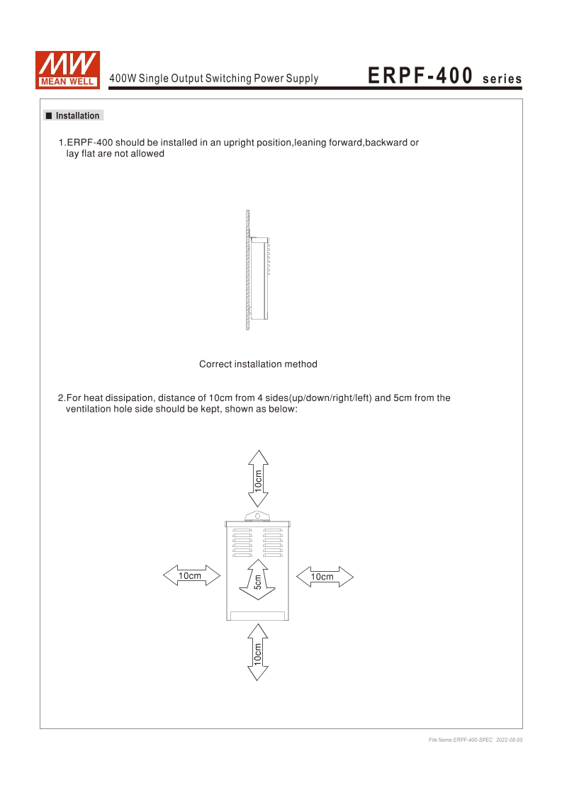 Mean WELL ERPF-400 ERPF-400-12 ERPF-400-24 ERPF-400-48 MEAN WELL ERPF ...