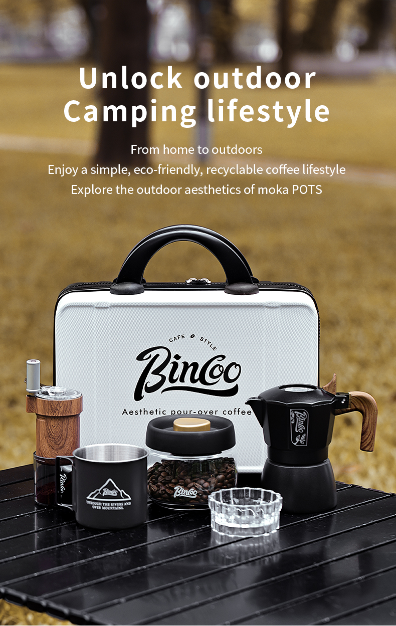 Bincoo Dual Valve Moka Pot Set Brewing Coffee Pot Home Small Espresso Extracting Coffee Maker ...