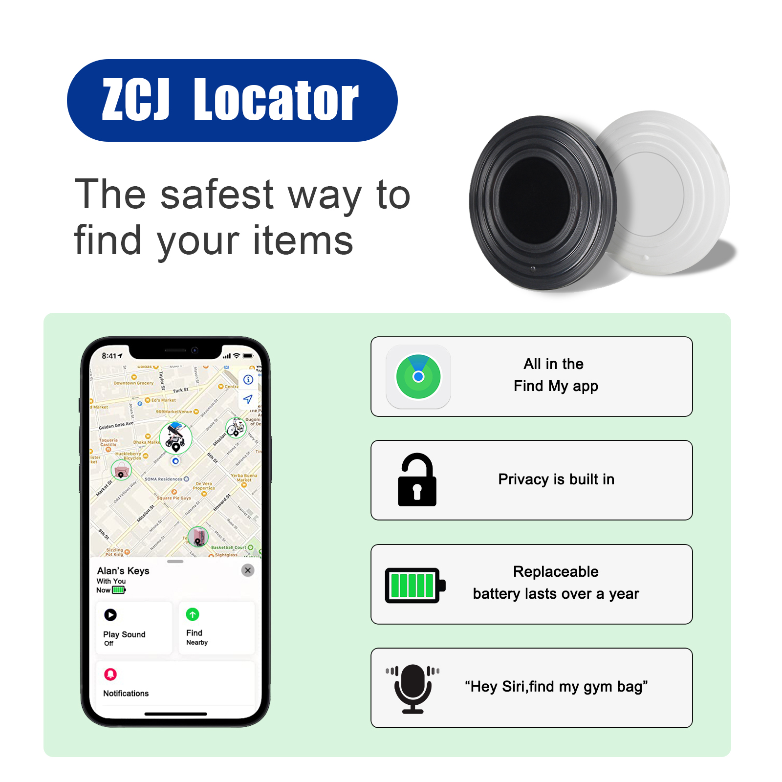 Nfc Find My Tag Smart Tracker Card Phone Finder พร ้ อมแบตเตอรี ่ อายุ ...