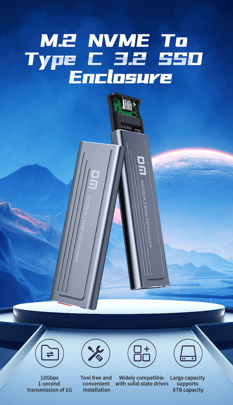 Dm M.2 NVME SSD 10Gbps เป็น USB 3.2 Type-C Enclosure HD1500 | Shopee ...