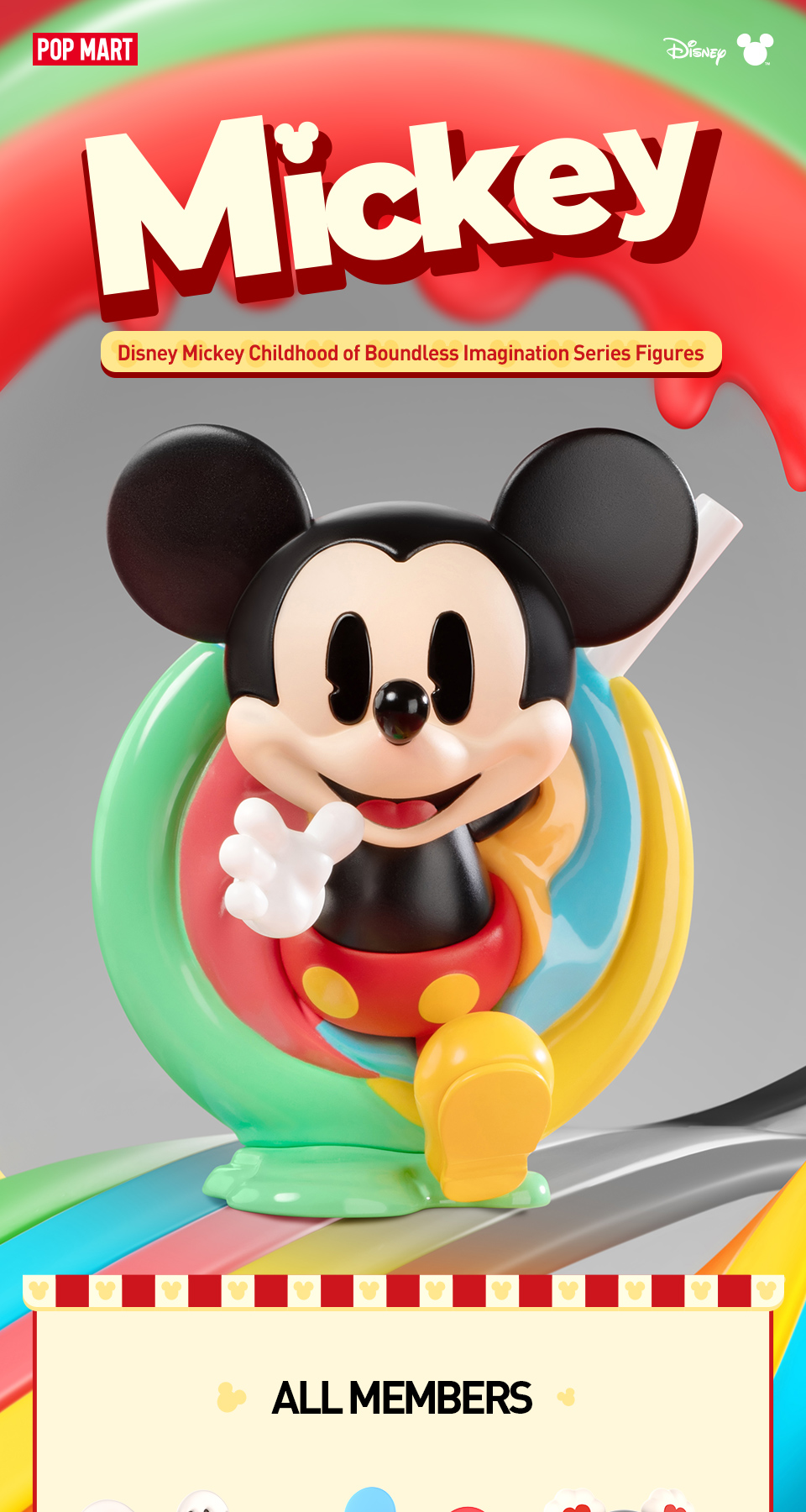 POP MART Disney Mickey Childhood of Boundless Imagination Series Figures Blind Box Action Toys ...