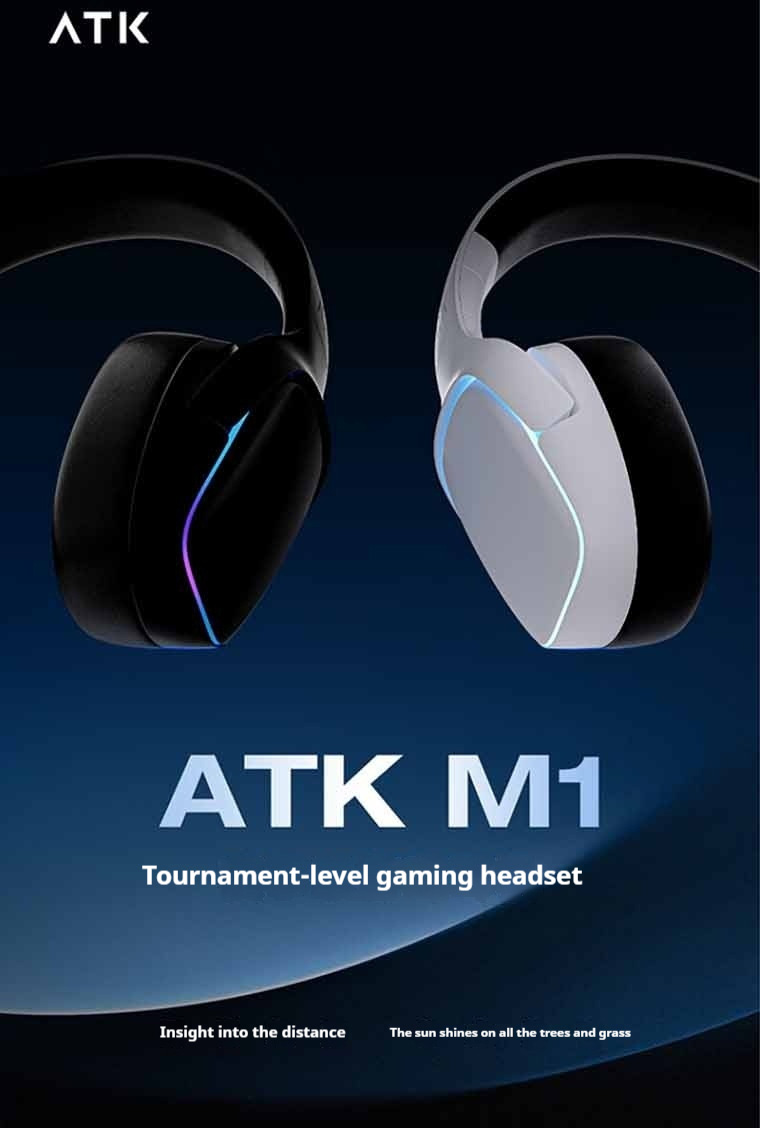 ATK MercuryM1 three mode wireless Bluetooth headworn video game headset, virtual 7.1 surround ...
