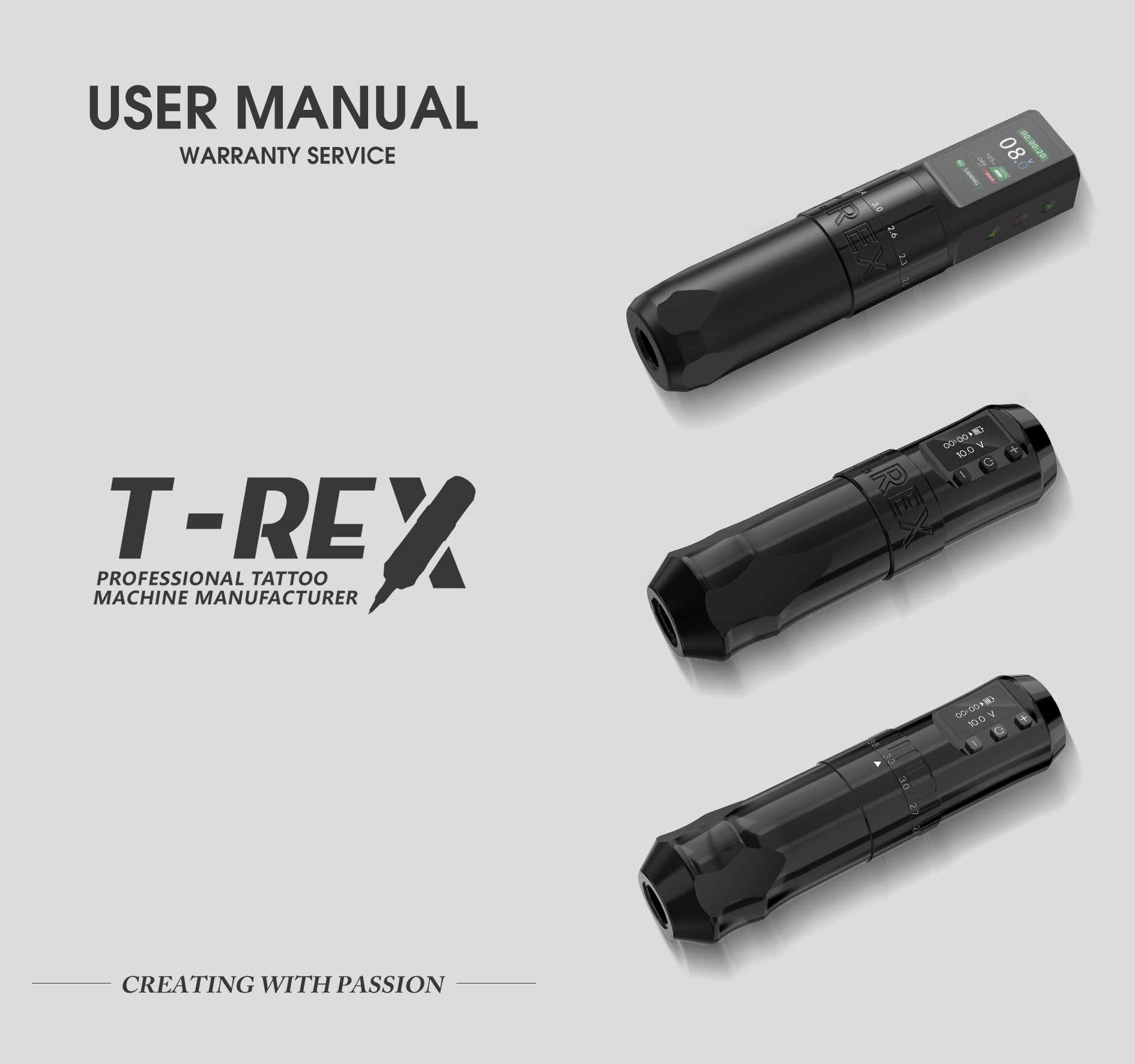 T-REX 2025 ใหม่ Diamond เครื่องสักไร้สายปากกาหมุนได้ 7 จังหวะปรับได้2.4 ...