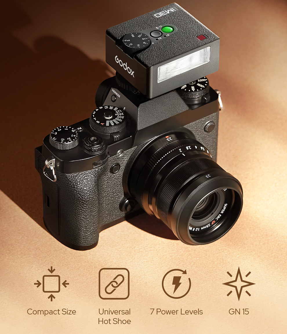 Godox iM30 กล้องแฟลช Mini Pocket Flash สําหรับระดับเอาต์พุตกล้องต่างๆ 1 ...