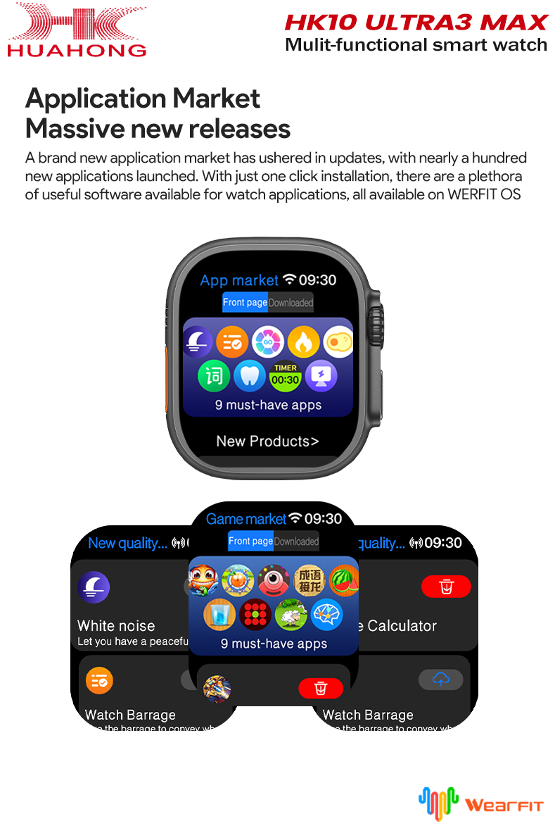 2025 Original HK10 Ultra 3 MAX SmartWatch ใหม่ล่าสุด 4GB ROM AI ROBOT AMOLED G-Sensor ChatGPT ...