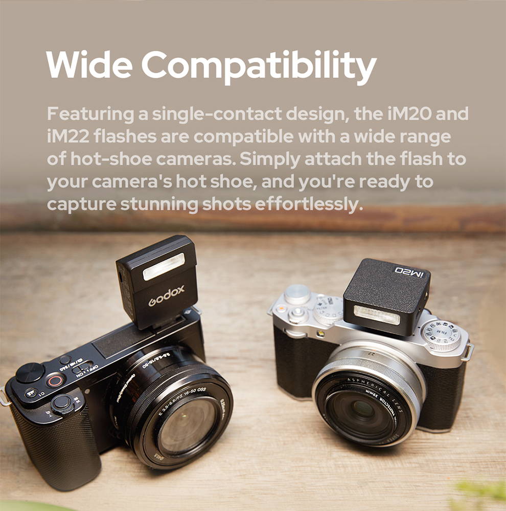 Godox iM20/22 Camera flash แฟลชขนาดเล็ก อุปกรณ์ระดับเริ่มต้นภาพถ่ายขนาดกะทัดรัด มินิพ็อกเก็ต ...