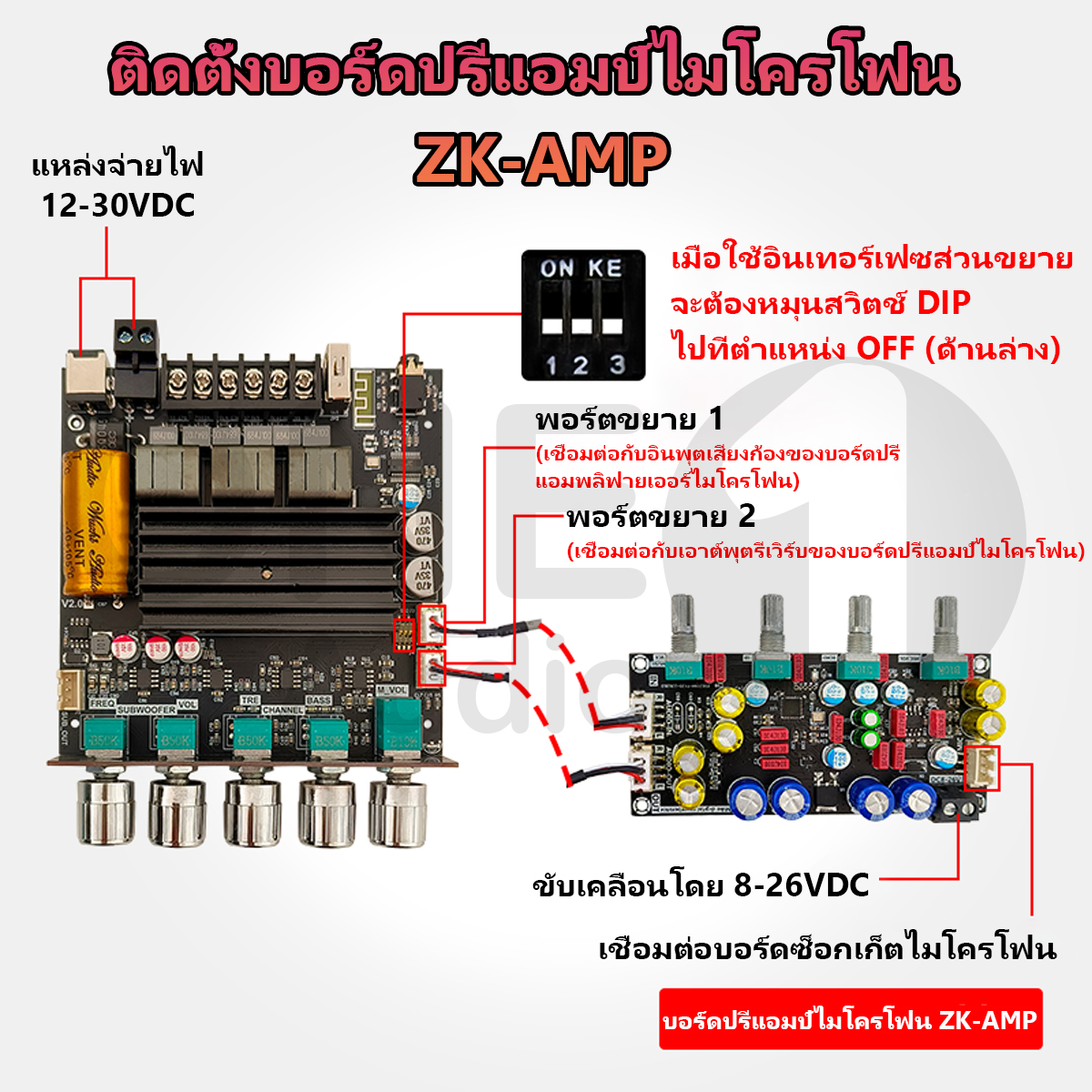 OneAudio ZK ST21 แท้ Qualcomm บอร์ดขยายเสียงดิจิทัล บลูทูธ 2.1 ช่อง DC 12-30v 100Wx2+200W แอมป์ ...