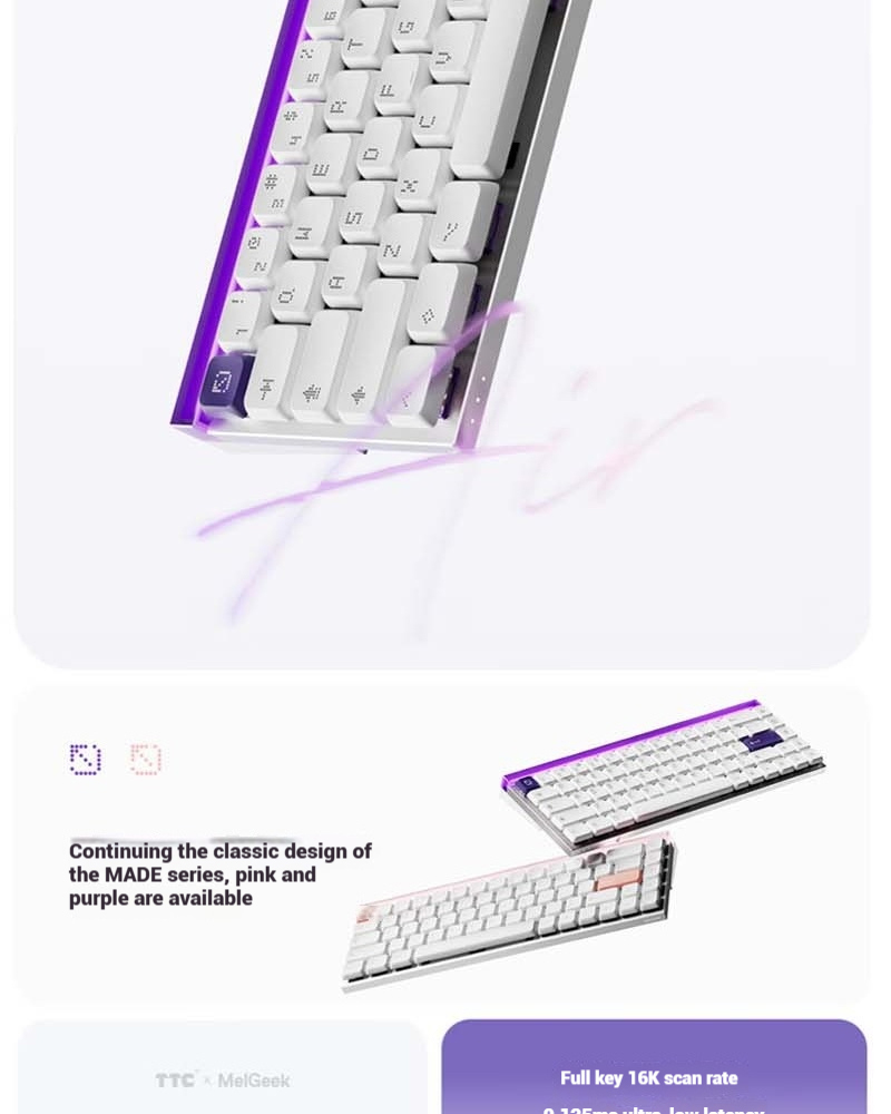 MelGeek MADE68 AIR Low Magnetic Axis Keyboard TTC Mini Magneto Axis ...