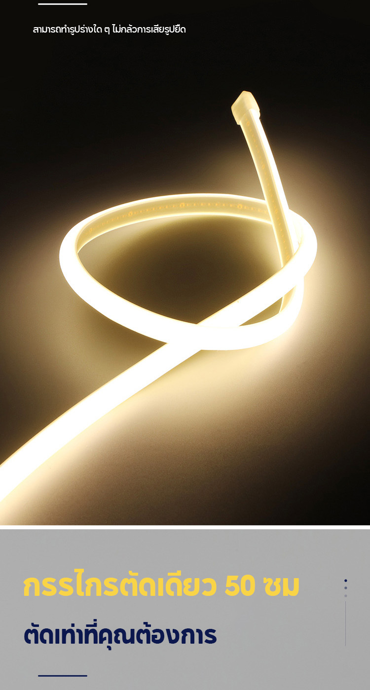 220v ไฟ led นีออน กันน้ำนีออน แถบไฟยืดหยุ่น พร้อมปลั๊ก ไฟตกแต่งภูมิทัศน์ลาน แถบแสงพิเศษกลางแจ้ง ...