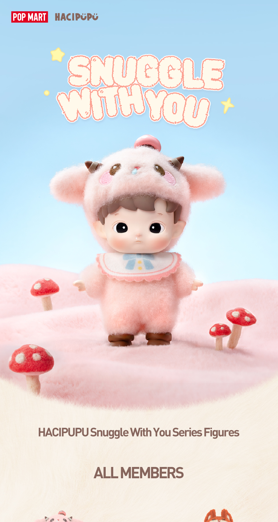 POP MART HACIPUPU Snuggle With You Series Figures Blind Box Action Toys ...