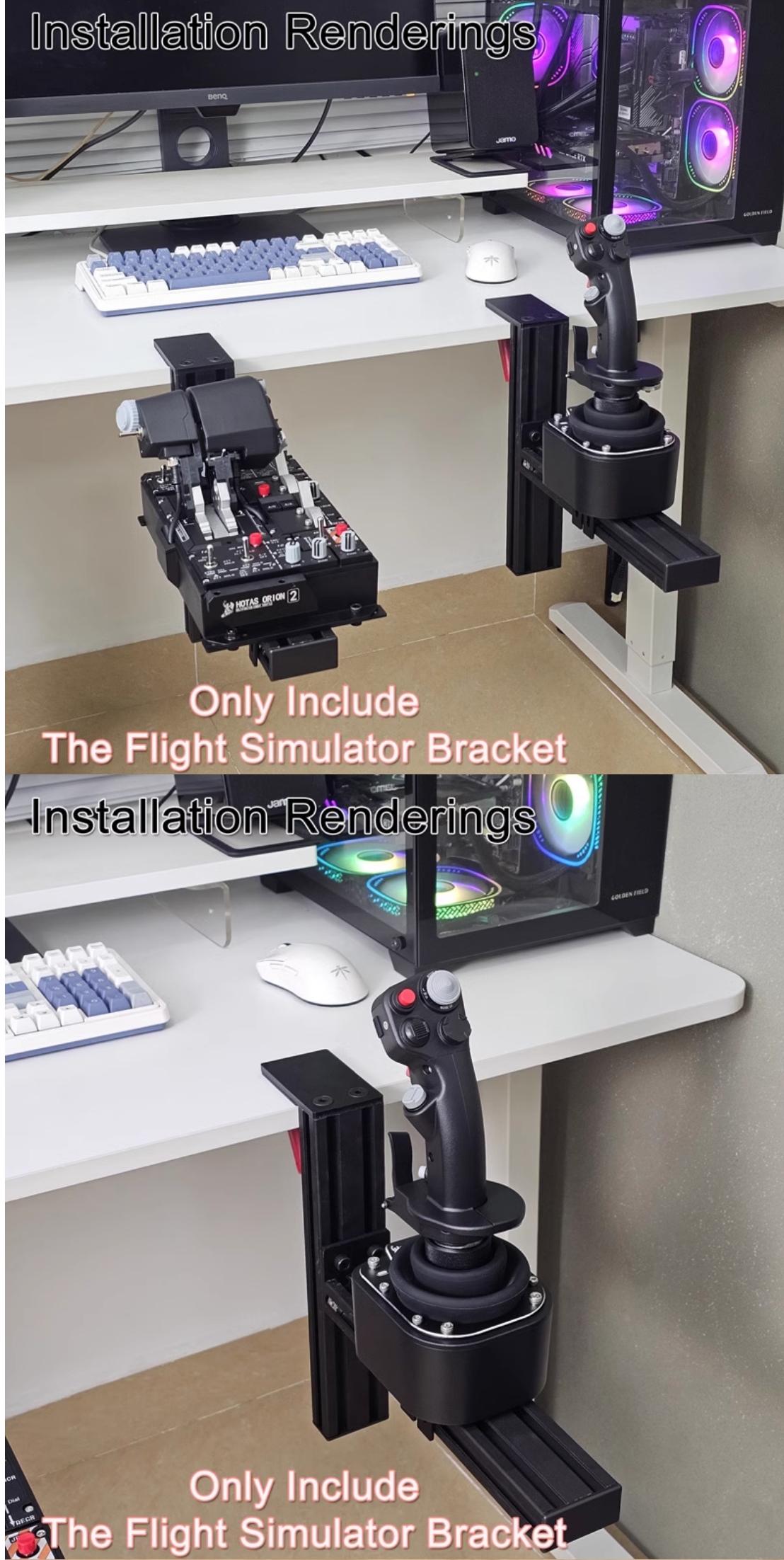 Flight Simulator จอยสติ๊กคันเร่ง Desktop Bracket เหมาะสําหรับ Logitech ...