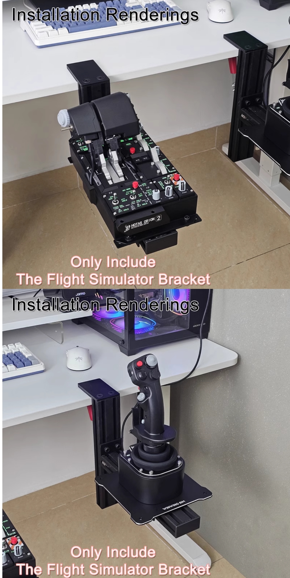 Flight Simulator จอยสติ๊กคันเร่ง Desktop Bracket เหมาะสําหรับ Logitech ...