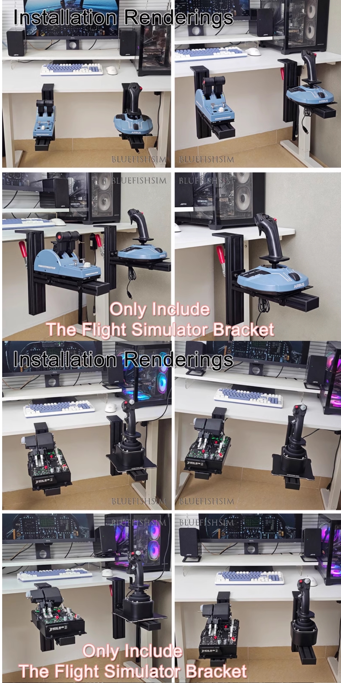 Flight Simulator จอยสติ๊กคันเร่ง Desktop Bracket เหมาะสําหรับ Logitech ...