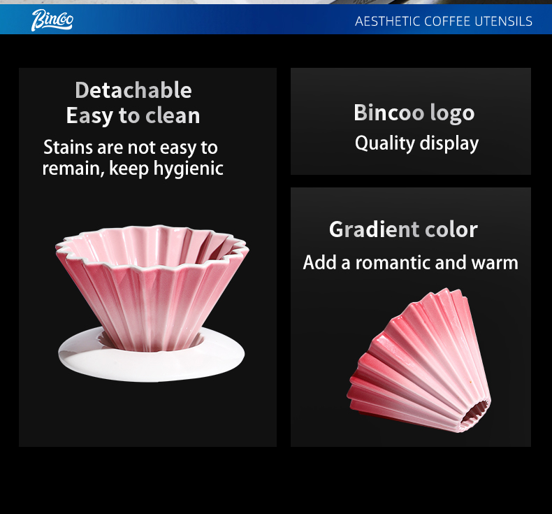 Bincoo กรองกาแฟกรองถ้วย Gradient เซรามิคกรองถ้วยกรองกรวยกาแฟหม้อ 400 / 500ml | Shopee Thailand