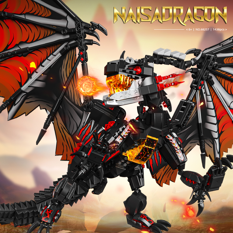 มังกรดำ มังกรไฟ Warcraft Dragon เข้ากันได้ตัวต่อเลโก้ 1438ชิ้น LEYI เล ...