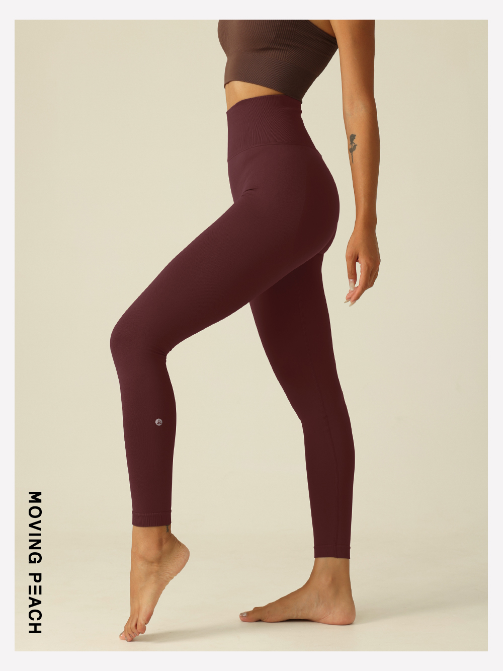 Moving Peach กางเกงเลกกิ้ง เอวสูง ไร้รอยต่อ สําหรับออกกําลังกาย ALG ...