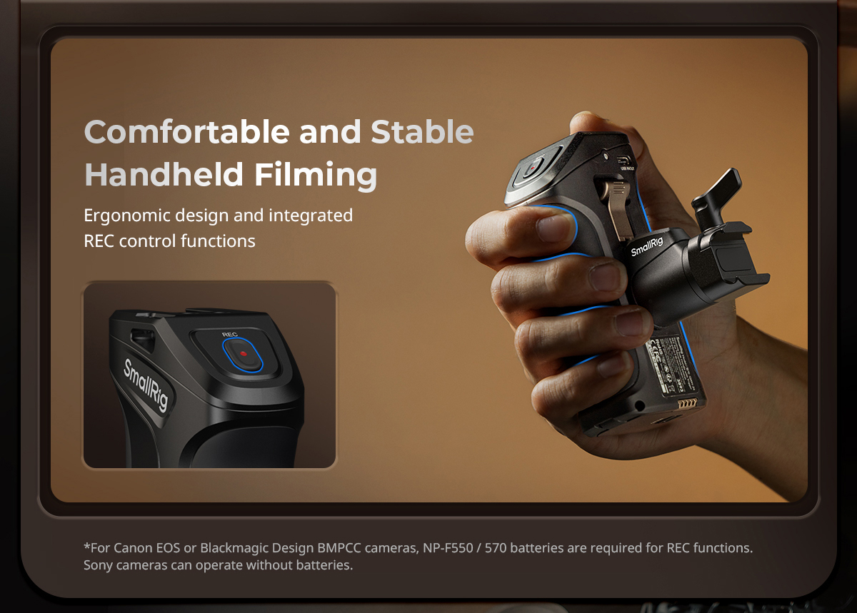 Smallrig ที่จับด้านข้างหมุนได้พร้อม Trigger REC สําหรับกล้อง Mirrorless ...