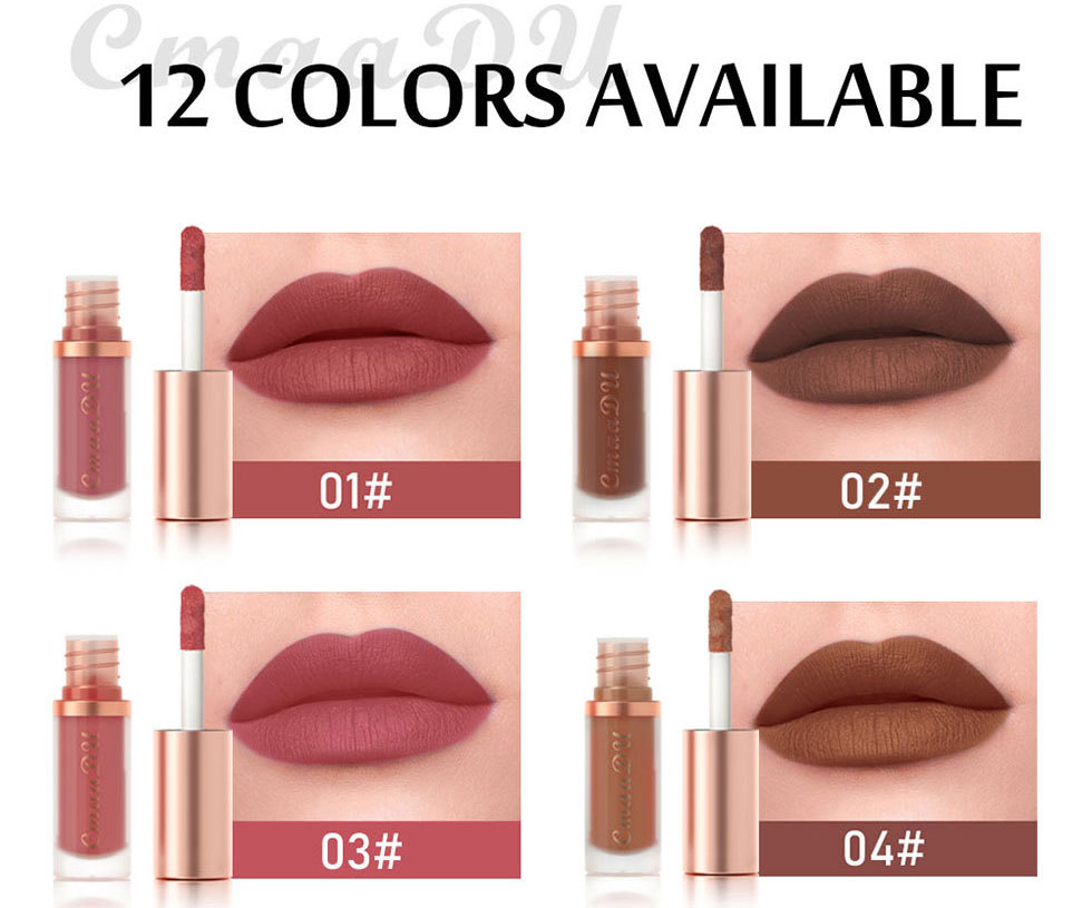 CmaaDu เวลเวทเมคอัพลิปกลอส ติดทนนาน สีสวยชัด ไม่ติดแก้ว ลิปสติก 1 ชิ้น ...