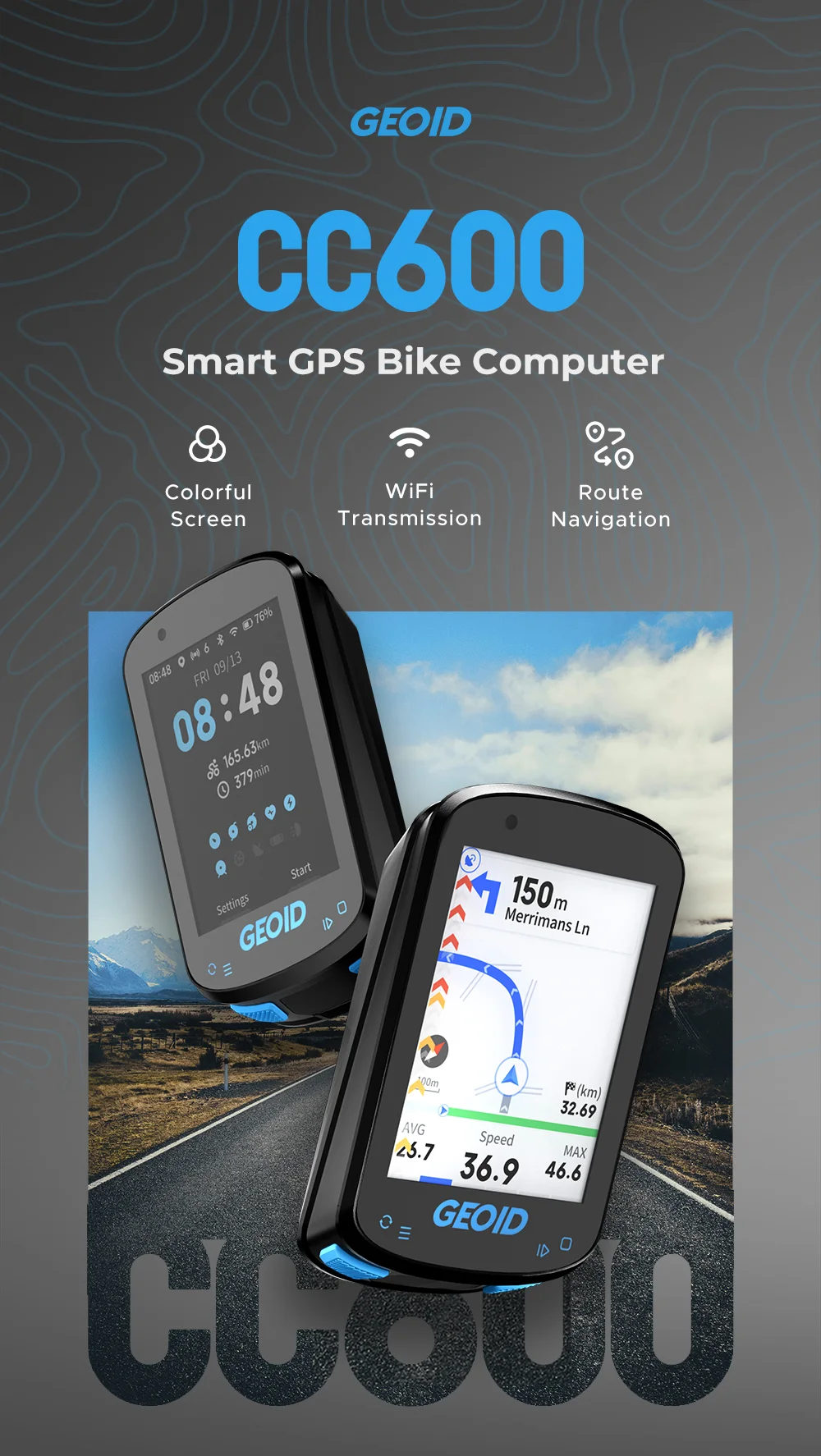 Geoid CC600 จักรยานคอมพิวเตอร์ไร้สายสมาร์ทนําทางจักรยาน Speedometer ...