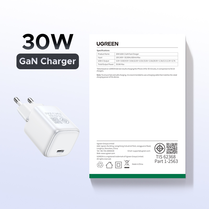 Ugreen 5W/30W Charger 5V1A อะแดปเตอร์หัวชาร์จ USB สําหรับ iPhone 13/12/11/8 Pro Max Xiaomi ...