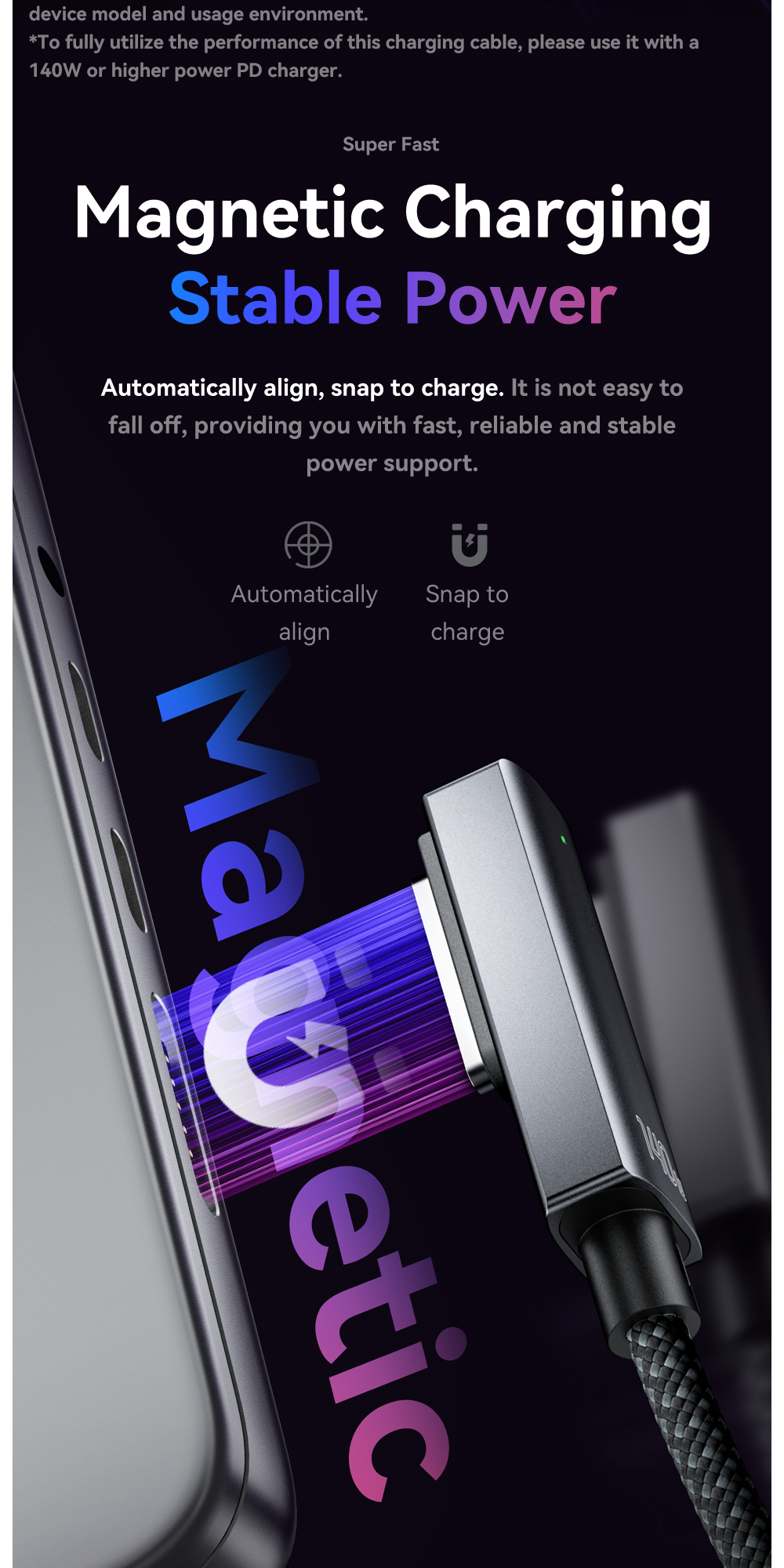 Essager Magnetic Fast Charging สายแล็ปท็อป 140W USB-C ถึง MagSafe 3 ...