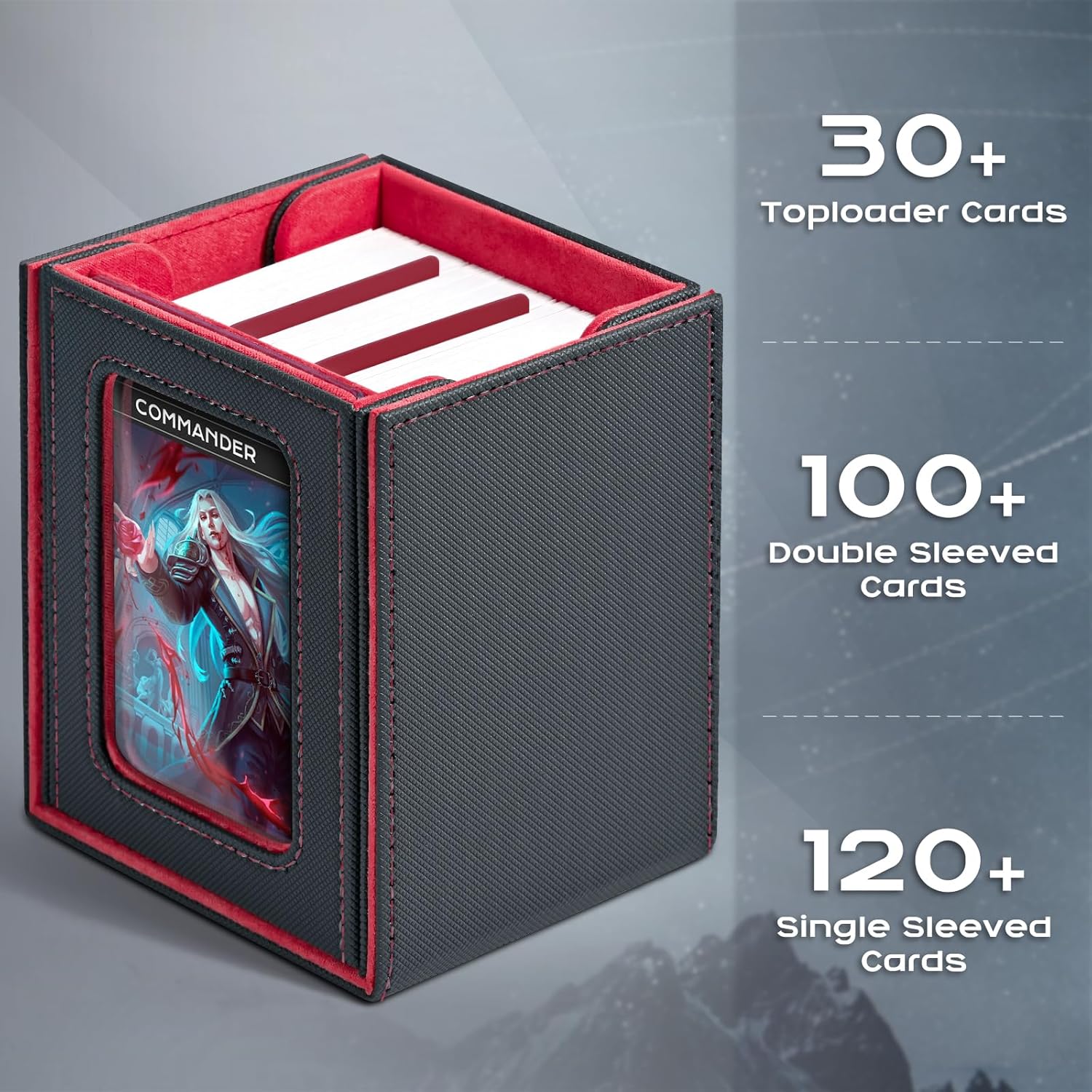 deck box พร้อมหน้าต่างแสดงผล for toploader TCG/MTG Card Game ความจุขนาด ...