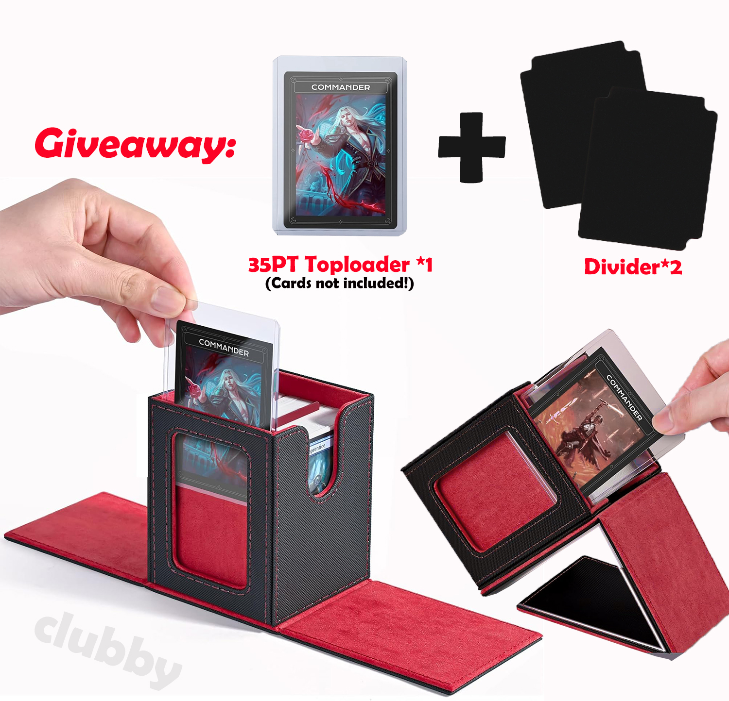 deck box พร้อมหน้าต่างแสดงผล for toploader TCG/MTG Card Game ความจุขนาด ...