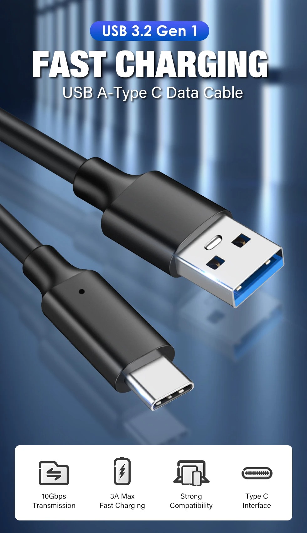 Type-c Data Transfer Cable USB3.2 Gen1 to TypeC Transmission Charge ...