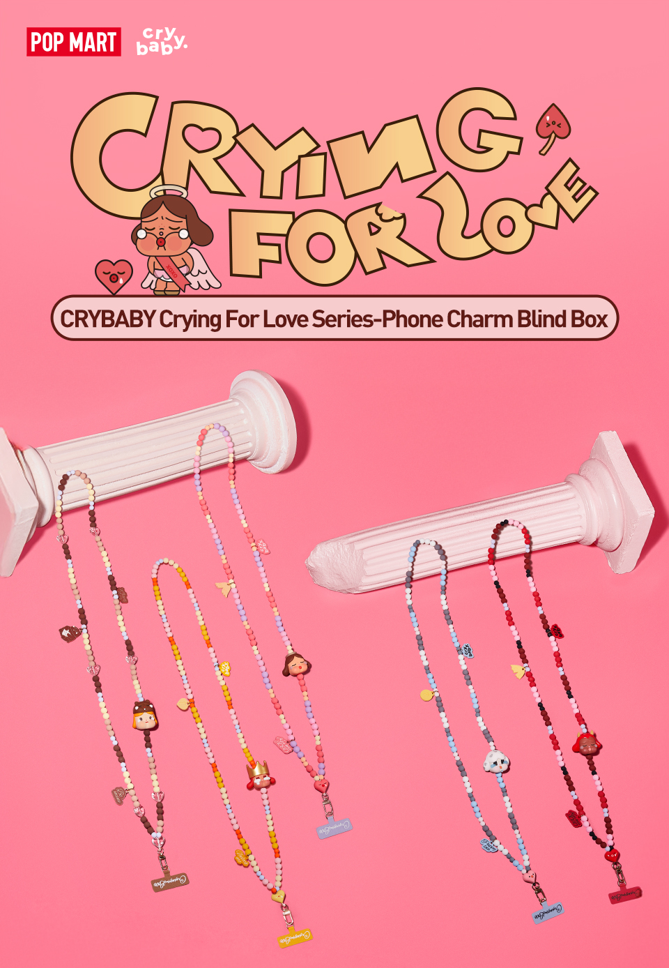 POP MART CRYBABY Crying For Love Series-Phone Charm Blind Box (whole ...