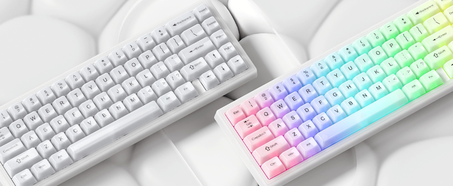 115 คีย์ MDA Profile Frosted Matte White Keycaps PC Double Shot Key ...