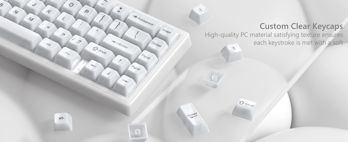 115 คีย์ MDA Profile Frosted Matte White Keycaps PC Double Shot Key ...