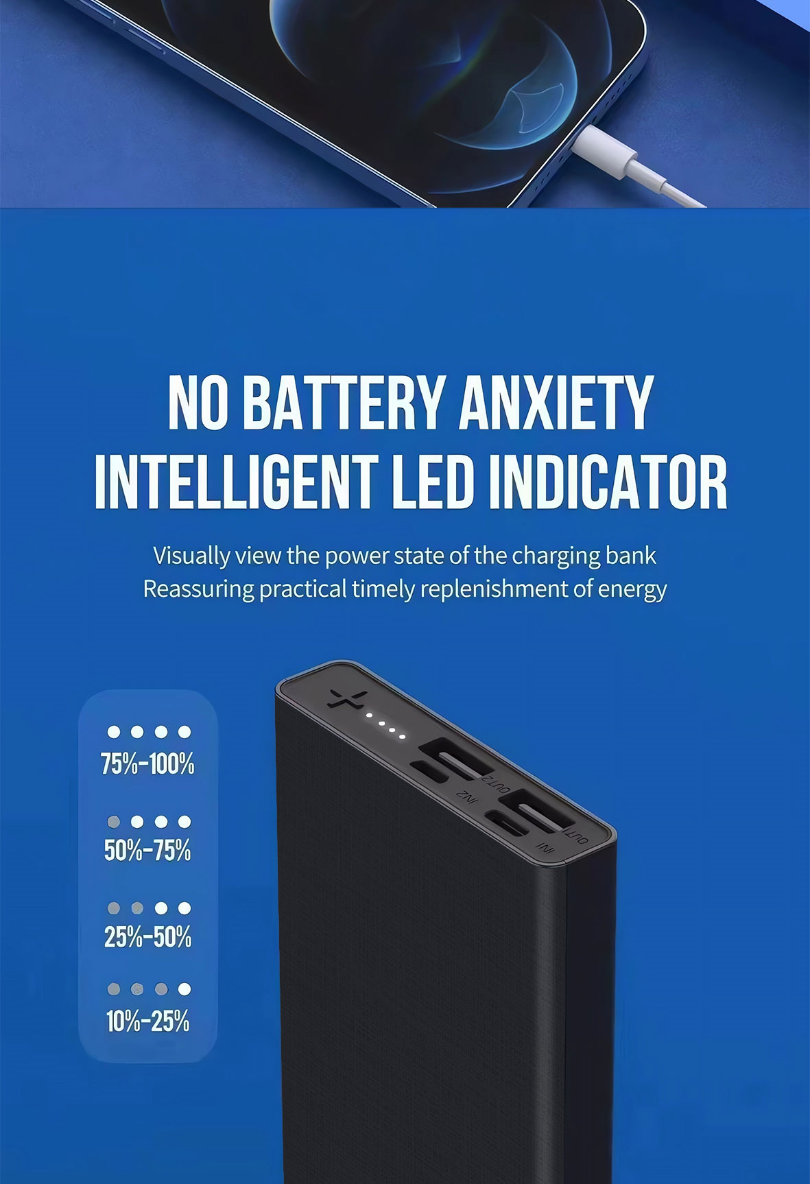 LUOBR Powerbank P3-6 10000mAh PD22.5W ชาร์จเร็ว ไฟแสดงสถานะ LED แสดงระดับแบตเตอรี่ รับประกัน 1 ...