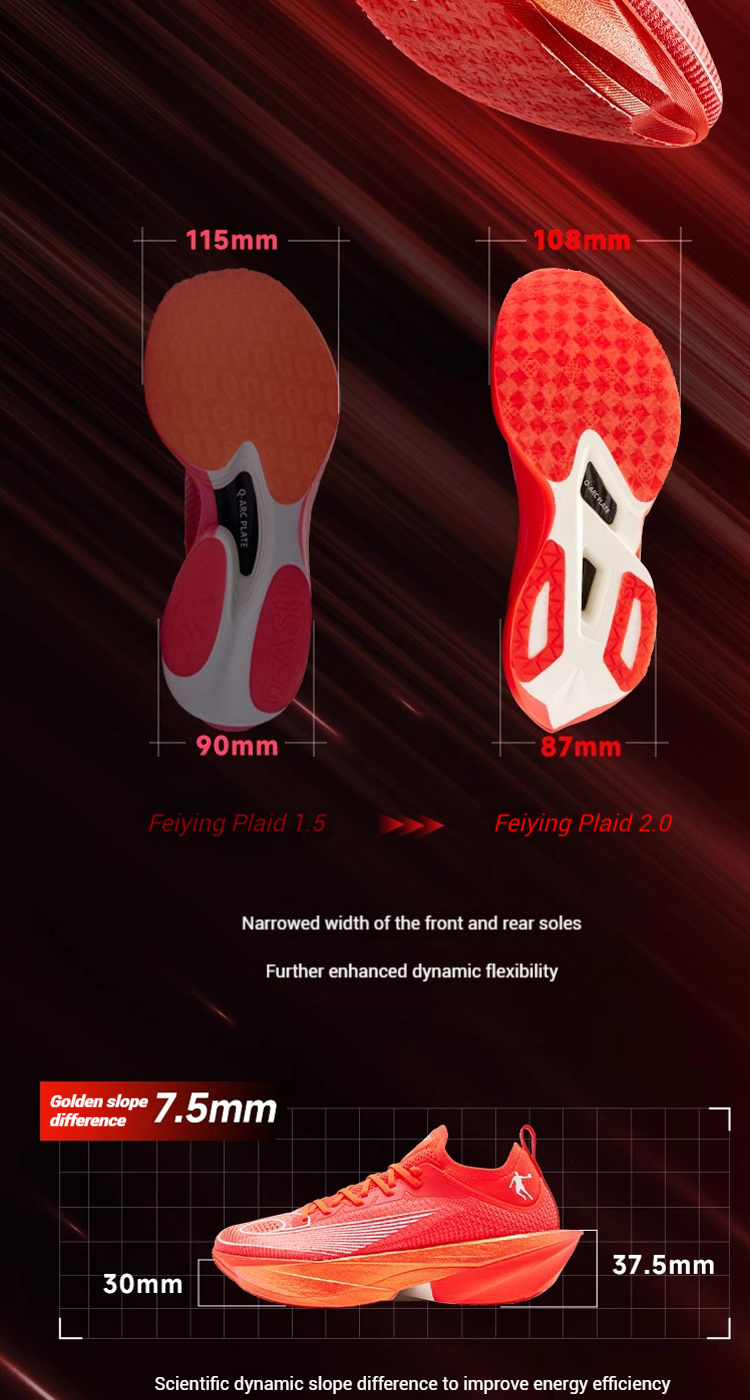 Qiaodan Feiying ลายสก๊อต 2.0 รองเท้าวิ่งผู้ชาย Professional Marathon ...