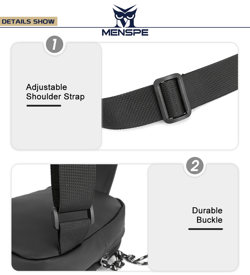 Menspe Mens Chest Bag Fashion Film Bag Mini Anti-Scratch Bag Wear ...